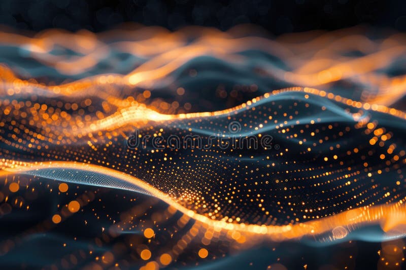 Golden light wave in focus stock image. Image of technology - 357601133