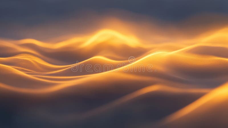 Golden Light Waves Creating Abstract Background with Soft Glowing ...