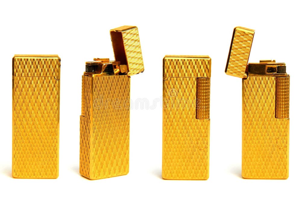 A Golden Lighter in Four Views Stock Photo - Image of recreation ...