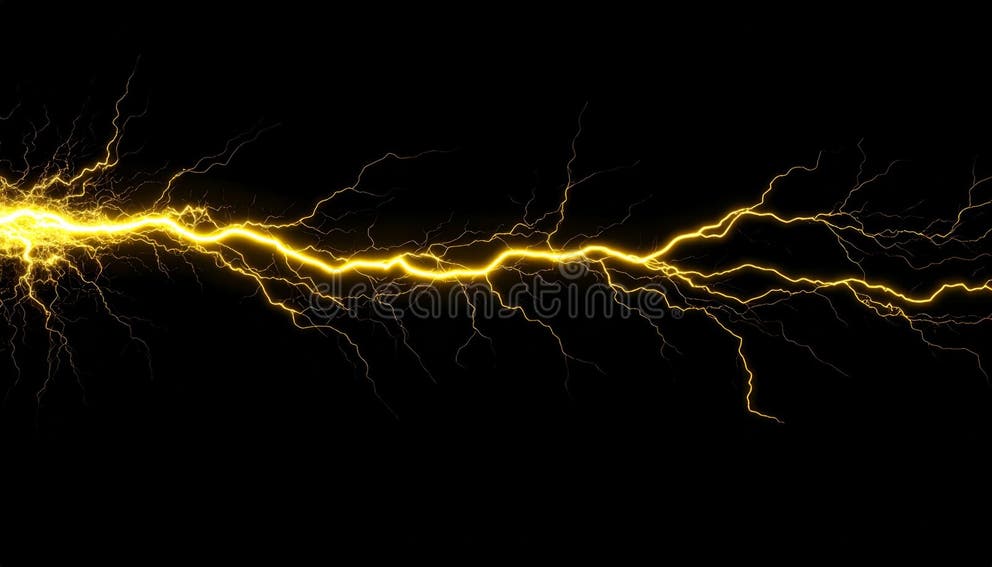 Golden Lightning Spark Abstract Background Stock Illustration ...