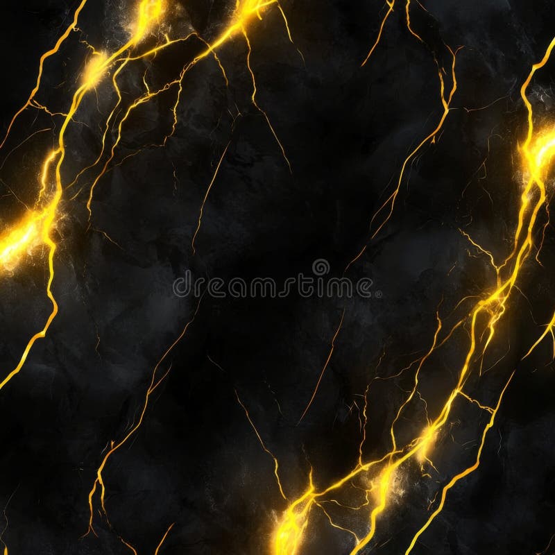 Golden Lightning Veins on Dark Marble Surface Stock Photo - Image of ...