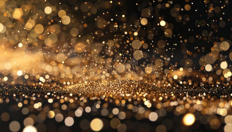 Golden Lights Float in the Sky, Resembling Astronomical Objects in ...