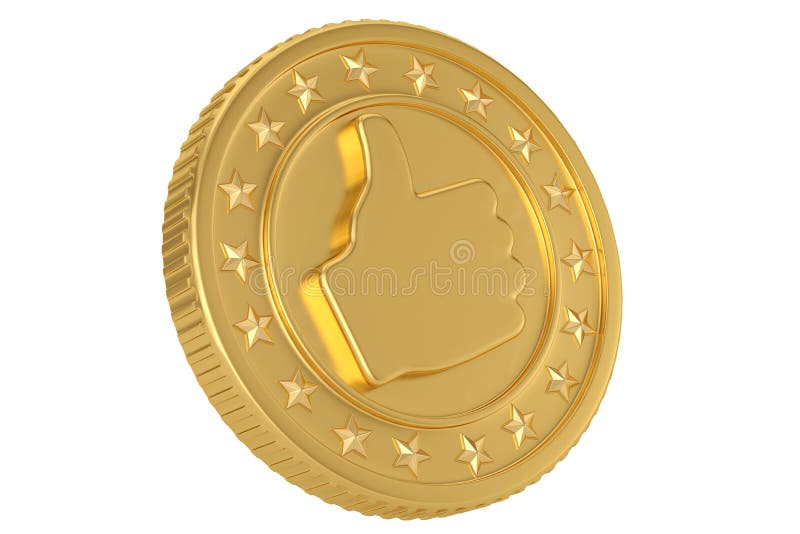 Golden Like Gesture Isolated on White Background. 3d Illustration Stock ...