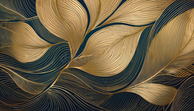 Golden Line Artistry Opulent Abstract Backdrop Featuring Intricate ...