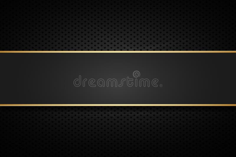 Golden Line Banner . Gold Dark Background . Stock Vector - Illustration ...