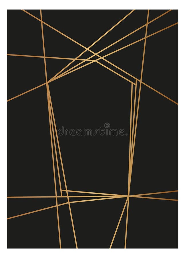 Golden Line Pattern Frame. Decorative Page Template Stock Vector ...