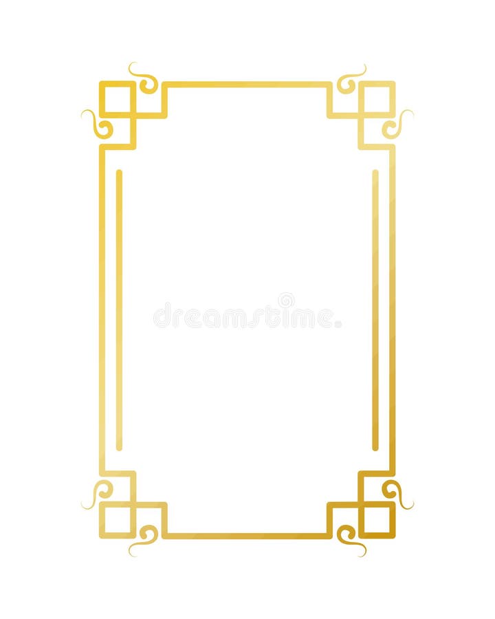 Golden linear frame stock vector. Illustration of geometric - 357610039