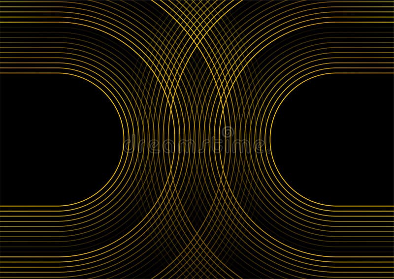 Golden Linear Pattern Abstract Geometric Tech Background Stock Vector ...