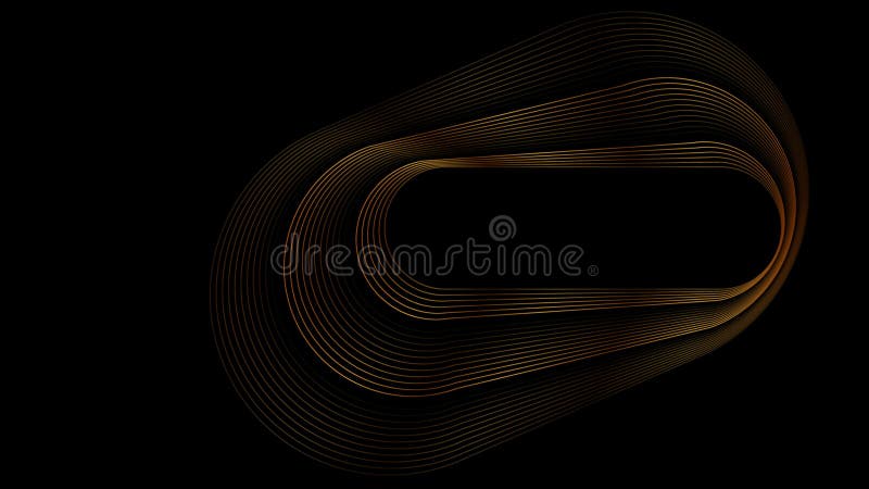 Golden Linear Twisted Ellipses Abstract Minimal Motion Background Stock ...