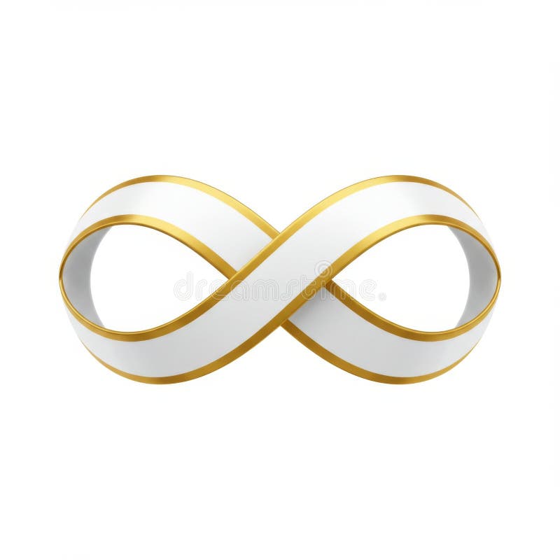 Golden Lined Infinity Symbol Design on White Background Graphic ...