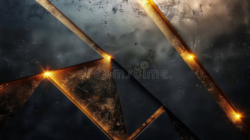 Golden Lines Trace Complex Patterns on Dark Textures Stock Illustration ...