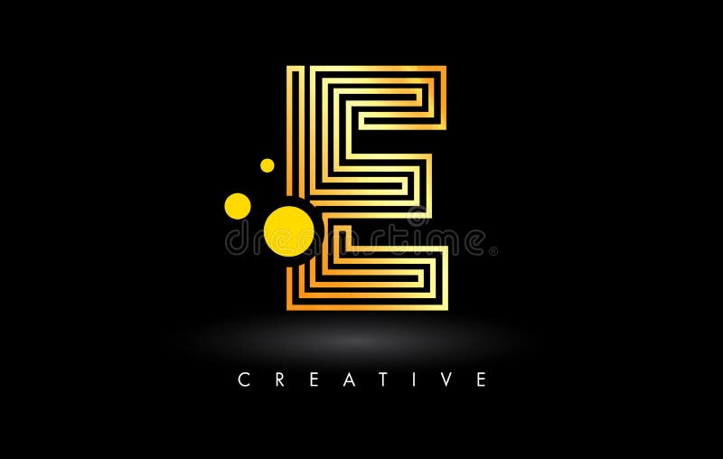 Golden Lines E Letter Logo Letter Made of Lines. Monogram Style Letter ...