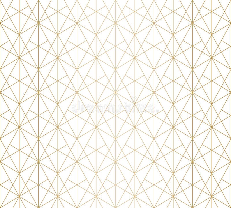 Golden Lines Pattern. Vector Geometric Linear Seamless Texture. Luxury ...