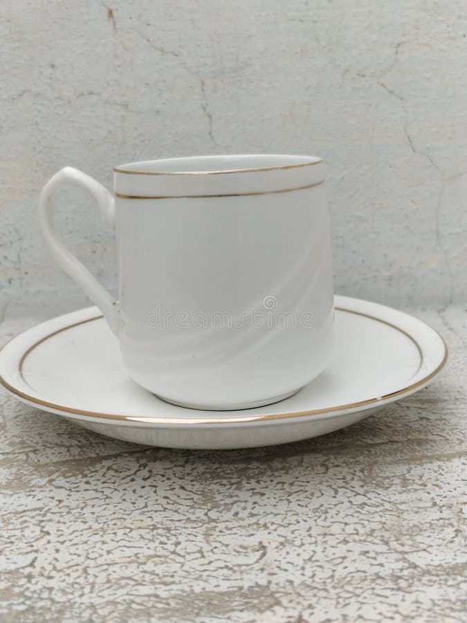 Golden Lining Cup and Plate Stock Image - Image of plate, place: 207290763