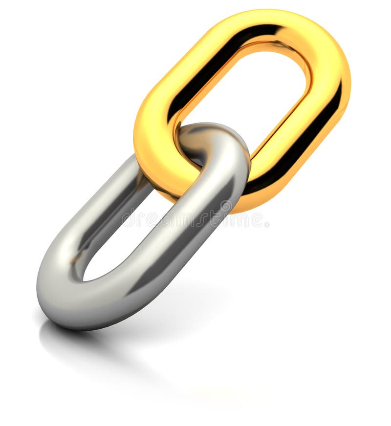 Gold Chain Links Linked Together in Unity Stock Illustration ...