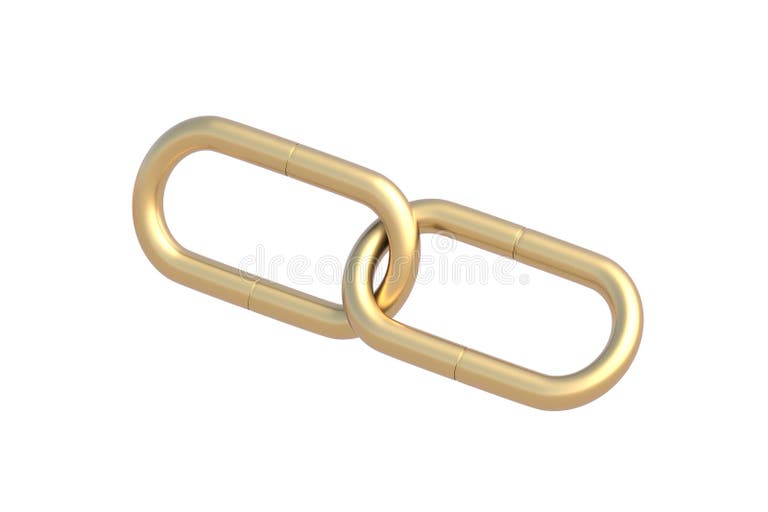 Golden Link Symbol Isolated on White Background Stock Illustration ...