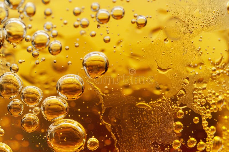 Golden Liquid with Bubbles is Perfect for Design Projects, Featuring an ...