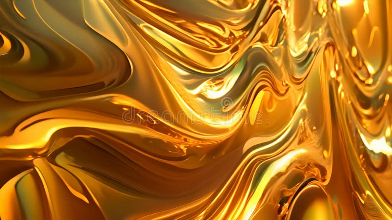 Golden Liquid Flow Abstract Metallic Wave Texture Design Stock Video ...
