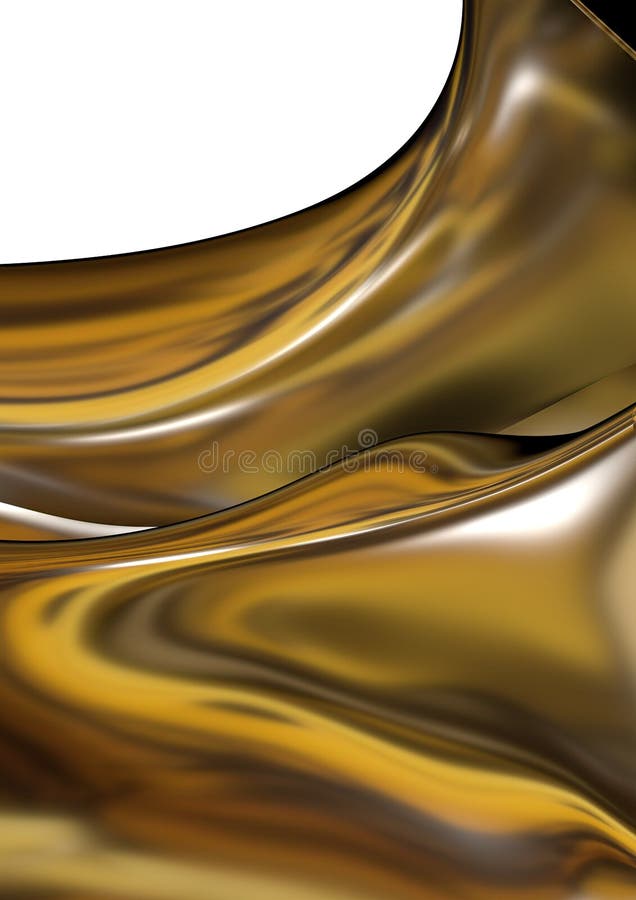 Golden Liquid Flowing Metallic Reflection Abstract Dramatic Modern ...