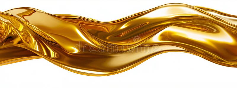 Golden Liquid Flowing Wave. Generative Ai Stock Illustration ...