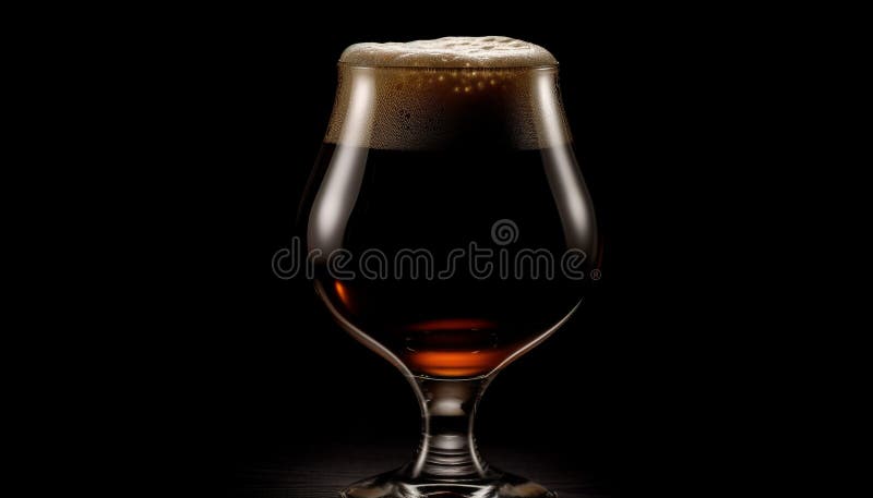 Golden Liquid in Frothy Beer Glass Reflects Celebration at Bar ...