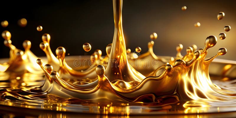 Golden Liquid Metal Dripping in Slow Motion Stock Illustration ...