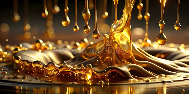 Golden Liquid Metal Dripping in Slow Motion Stock Illustration ...