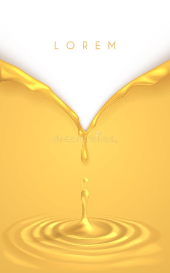 Golden Liquid Oil Drop Effect Background Stock Vector - Illustration of ...