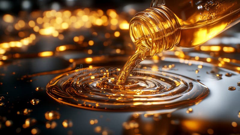 Golden Liquid Pouring Creates Concentric Circles Stock Illustration ...