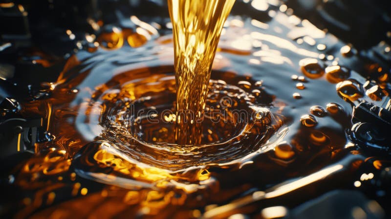 Golden Liquid Pouring Creates Swirling Pattern Stock Illustration ...