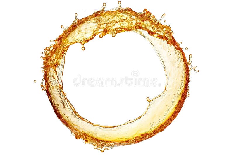 Golden Liquid Ring Splash, Fluid Motion, Isolated Shot, Dynamic Wave ...