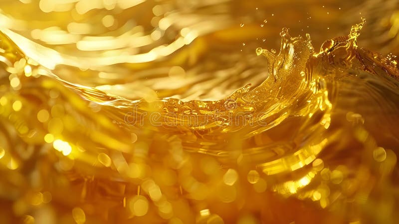 Golden Liquid Splash Abstract Background Illustration Stock ...