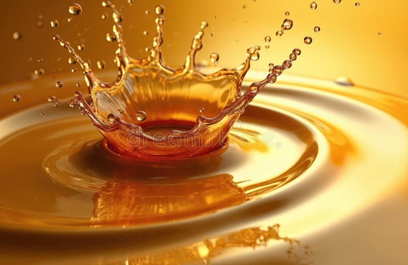 Golden Liquid Splash Creates Dynamic Ripples, Patterns on Surface ...