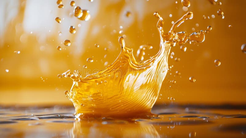 Golden Liquid Splash Creating a Crown Shape Stock Photo - Image of ...
