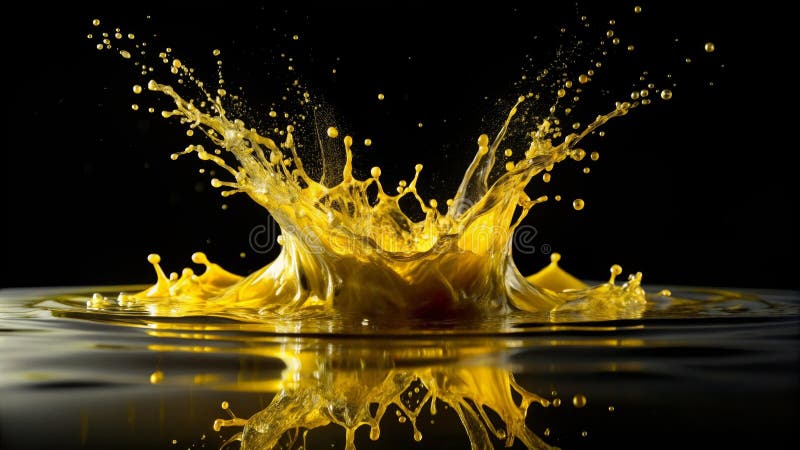 Golden Liquid Splash Crown a Vibrant, Dynamic Burst of Golden Fluid ...