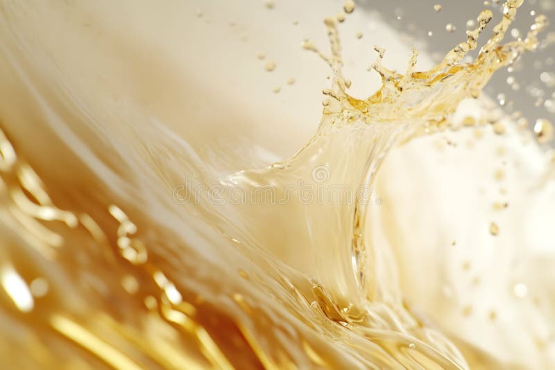 Golden Liquid Splash Featuring Dynamic Movement and Vivid Color Stock ...