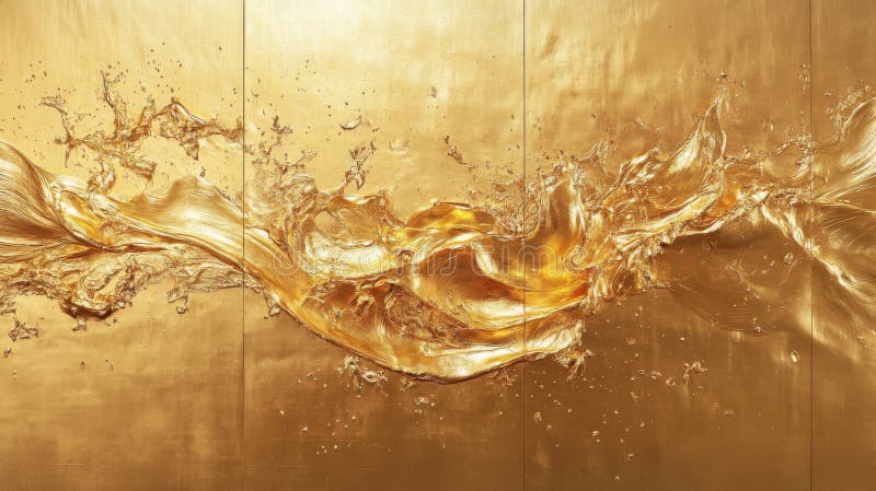 Golden Liquid Splash on Gold Background Stock Illustration ...