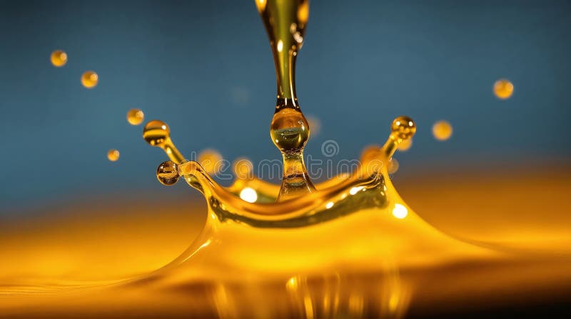 Golden Liquid Splashing and Forming a Crown Stock Illustration ...