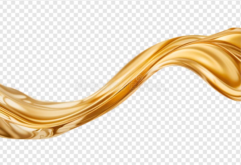 Golden Liquid Stream Flowing with Glossy Texture and Dynamic Curves on ...