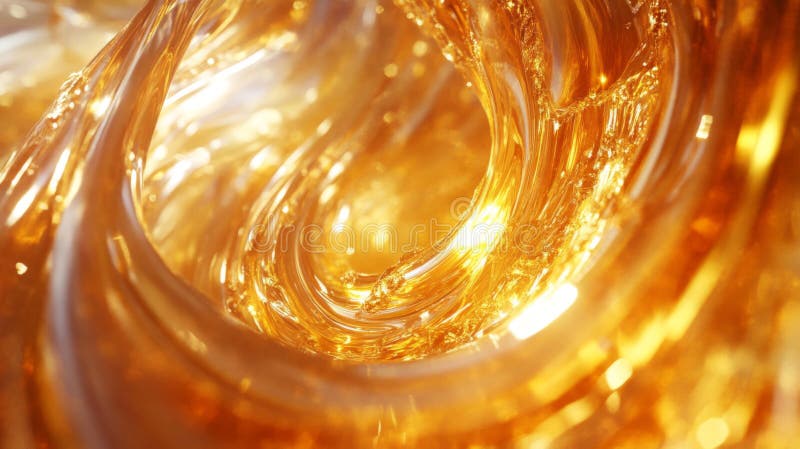 Golden Liquid Swirling in a Vortex Pattern Stock Illustration ...
