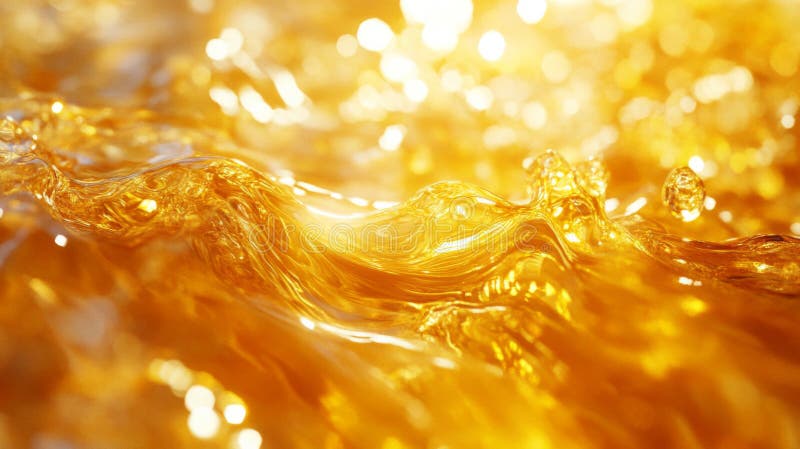 Golden Liquid Texture with Sunlight Reflections Stock Illustration ...
