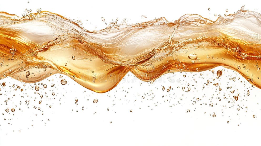 Golden Liquid Waves with Bubbles Stock Illustration - Illustration of ...