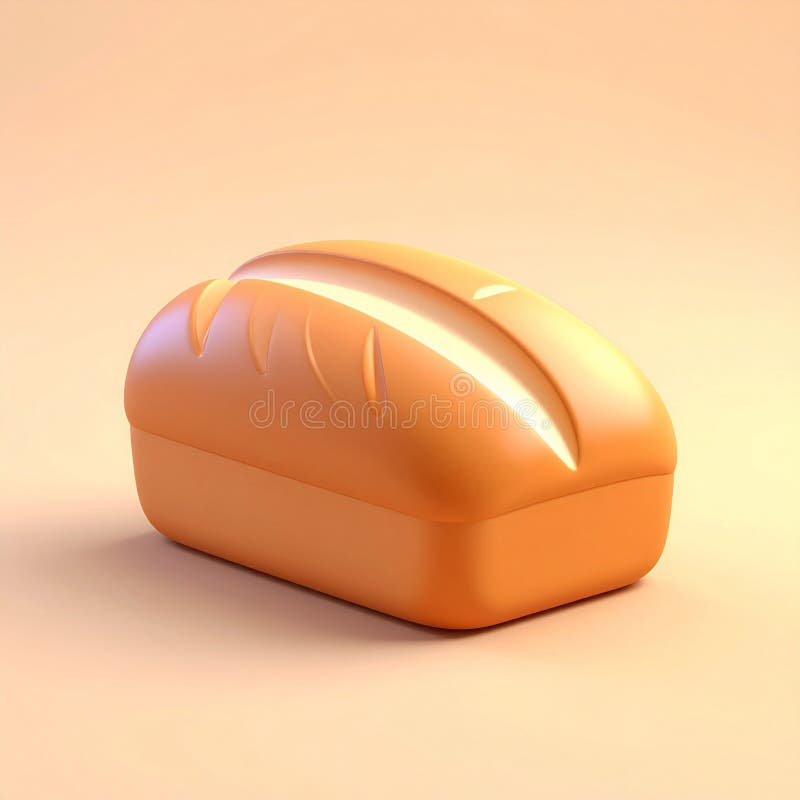 Golden Loaf of Bread 3D Render Stock Illustration - Illustration of ...