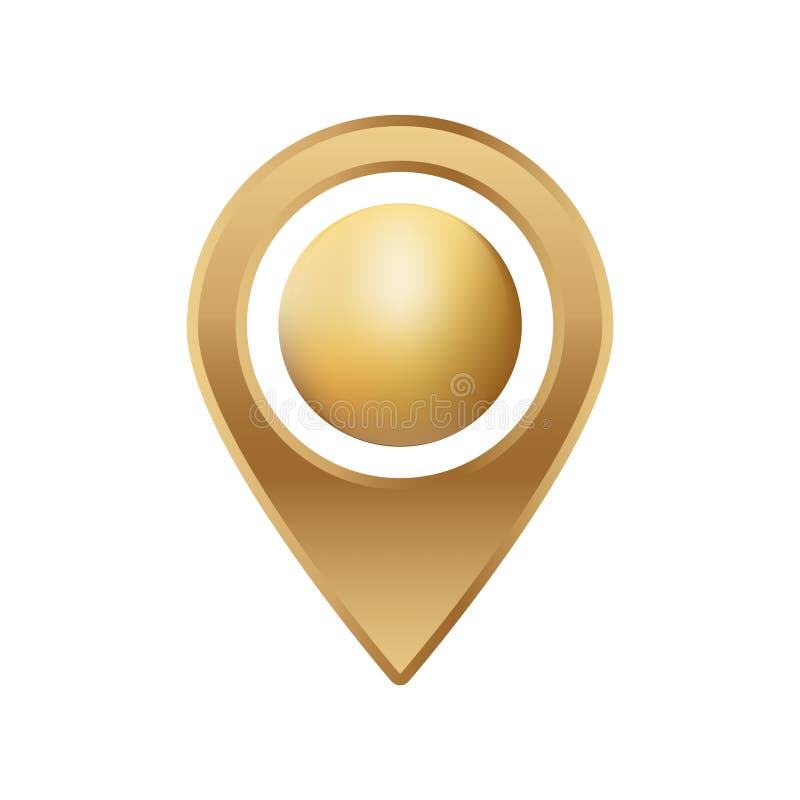 Golden Location Marker Icon Symbolizing Navigation and Map Position ...