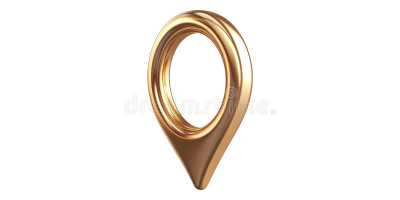 Golden Location Pin Icon Isolated on Transparent Background Stock Photo ...