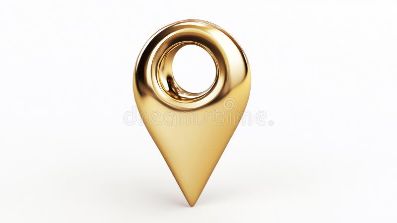 Golden Location Pin Map Marker GPS Navigation Luxury Symbol Pointer ...