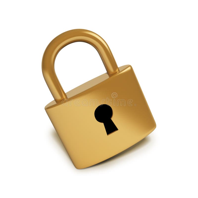 Golden lock stock illustration. Illustration of security - 12671151