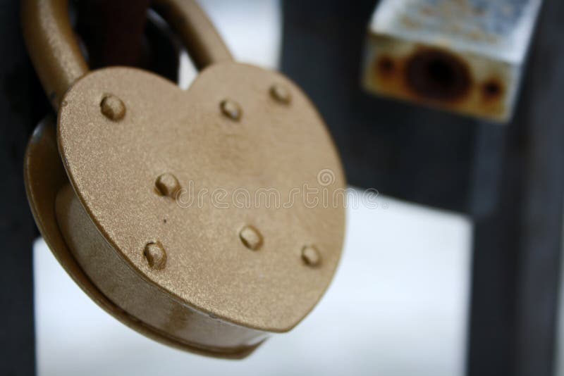 Golden lock stock photo. Image of heart, forever, together - 22806194