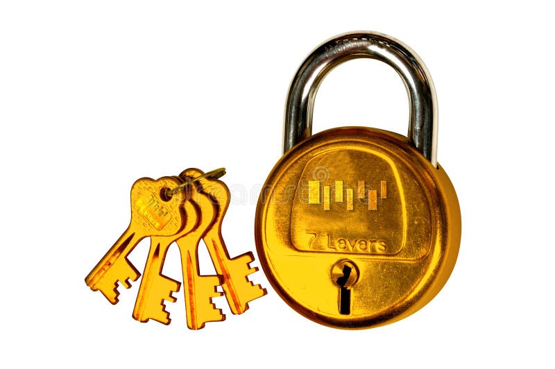 Golden lock and key stock photo. Image of antique, open - 64401724