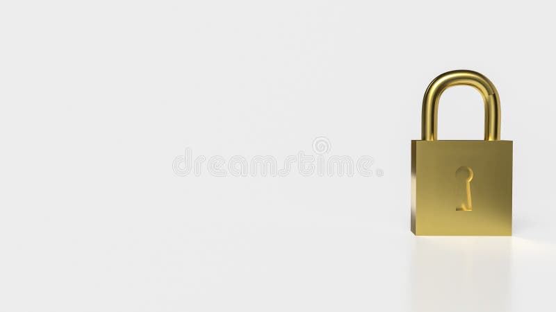 Golden Lock for Security or Business Concept 3d Rendering Stock ...